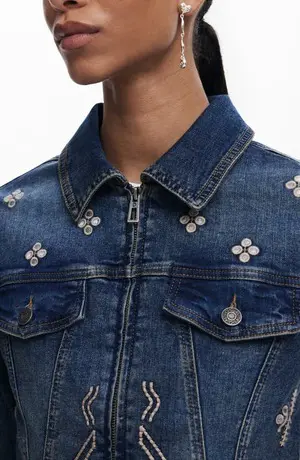 Desigual Zip Denim Trucker Jacket