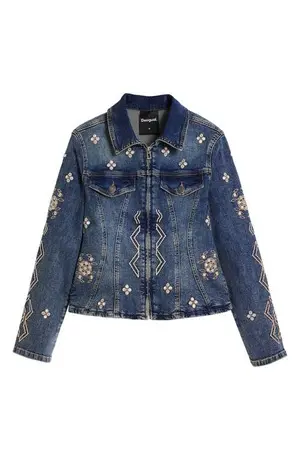 Desigual Zip Denim Trucker Jacket
