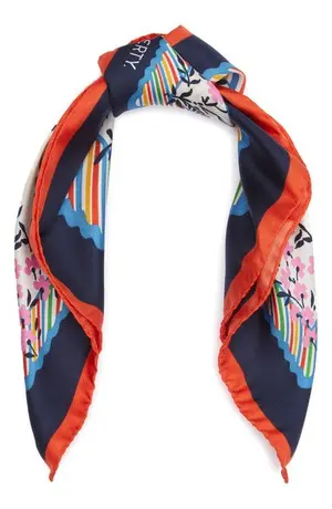 Liberty Hope Spring Silk Square Scarf - Navy
