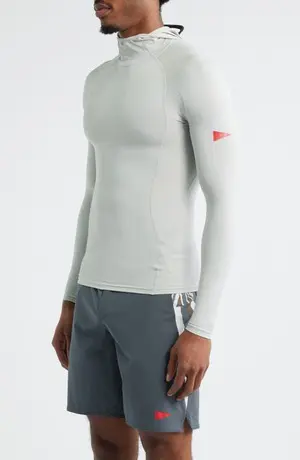 FLORENCE Long Sleeve Hooded Rashguard - Silver
