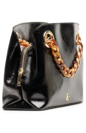 FRANCES VALENTINE Skip Leather Tote - Black
