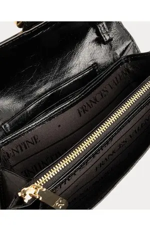 FRANCES VALENTINE Leather Accordion Crossbody Bag - Black