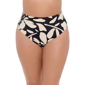 S3 APPAREL Mid-rise Bikini Bottom - Large Ikat Black/ivory