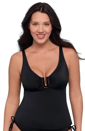 S3 APPAREL U-wire Tankini Swim Top - Onyx Black