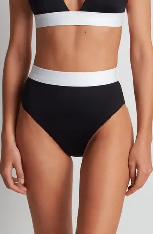 Ralph Lauren Banded High-waist Bikini Bottoms - Black