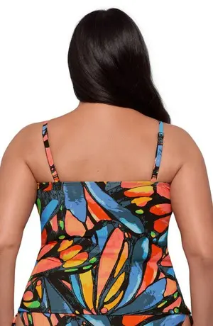 S3 Shirred-front Tankini Swimsuit Top - Winging It