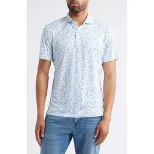 Johnnie-o Jo Merica Icon Print Featherweight Performance Polo - Barracuda