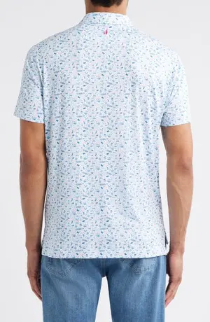 Johnnie-o Jo Merica Icon Print Featherweight Performance Polo - Barracuda