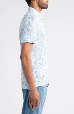 Johnnie-o Jo Merica Icon Print Featherweight Performance Polo - Barracuda