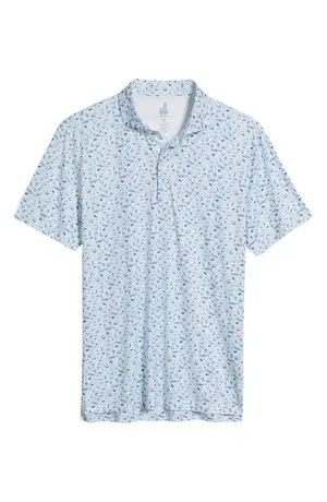 Johnnie-o Jo Merica Icon Print Featherweight Performance Polo - Barracuda
