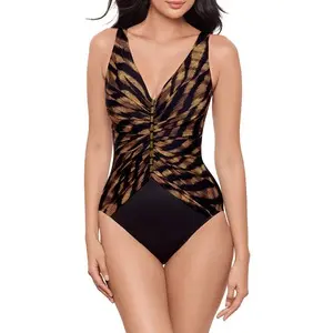 MIRACLESUIT® Raya De Safari One-piece Swimsuit - Black/brown