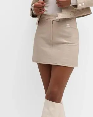 COURREGES Re-edition Vinyl Mini Skirt - Gray