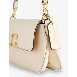 COACH Jet Leather Shoulder Bag With Logo Clasp - B4/chalk