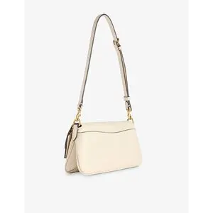 COACH Jet Leather Shoulder Bag With Logo Clasp - B4/chalk
