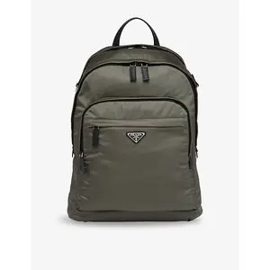 Prada Re-nylon And Saffiano Leather Backpack - Green