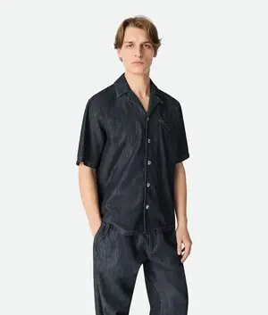 Bottega Veneta Rinsed Straight Denim Shirt - Indigo