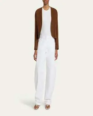 Alaïa Rounded High-rise Jeans - Blanc