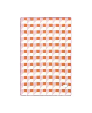 MAISON DEUX Cubics Blanket, 4.25' X 6.5 - Pink/carrot Print