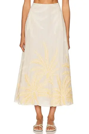 Johanna Ortiz Embroidered Ankle Skirt