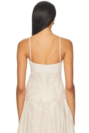 Johanna Ortiz Compas Y Palmas Embroidered Cotton Top