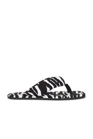 Attico Indie Flat Thong Sandals - White & Black