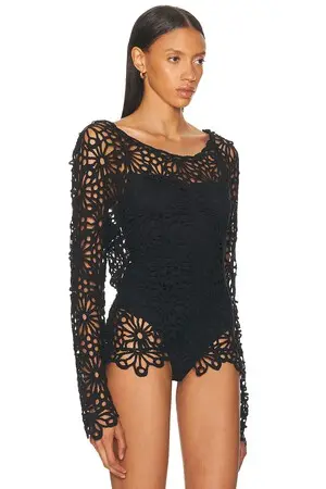 Norma Kamali Off Shoulder Raglan Top - Black
