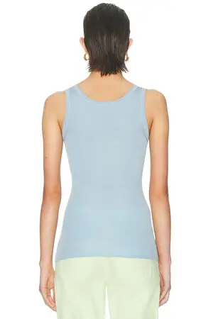 Renggli Scoop Neck Rib Tank Top - Azure