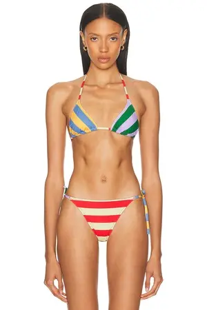 Solid & Striped The Iris Bikini Top - Colorblock Beach Stripe