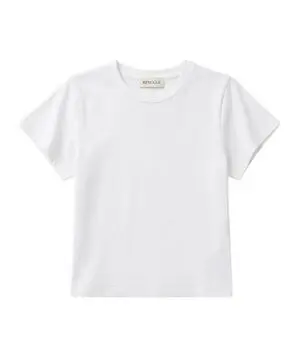 Renggli Cropped Cotton T-shirt In White - Chalk