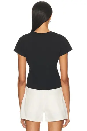 Renggli Cropped Cotton T-shirt In White - Ink