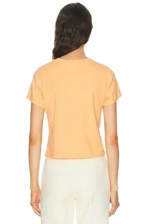 Renggli Cropped Cotton T-shirt In White - Melon