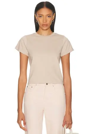 Renggli Cropped Cotton Jersey T-shirt - Stone