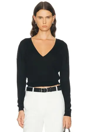 Renggli Silk Cashmere V-neck Sweater - Ink