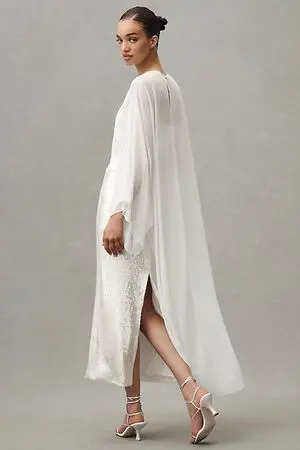 MARE MARE Sheer Cape Sequin Maxi Dress