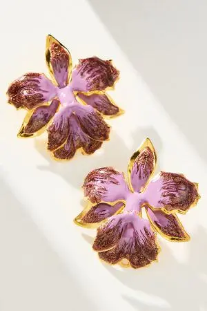 THE PINK REEF Vanilla Orchid Post Earrings - Brown