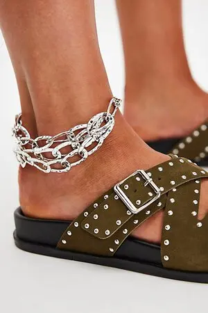 Free People Rosalia Chunky Chain Anklet - Silver