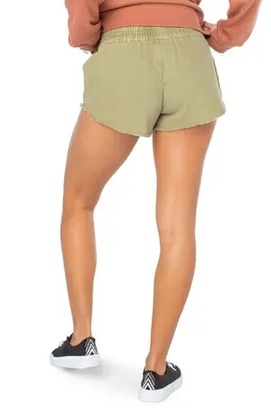 Roxy Scenic Route Cotton Shorts - Oil Green
