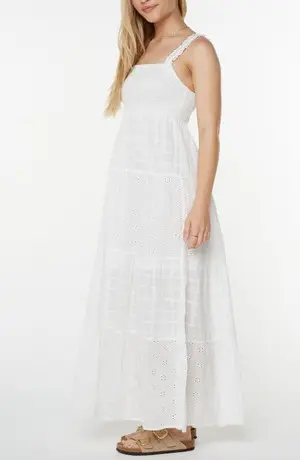 Roxy Lily Bloom Eyelet Ruffle Maxi Dress