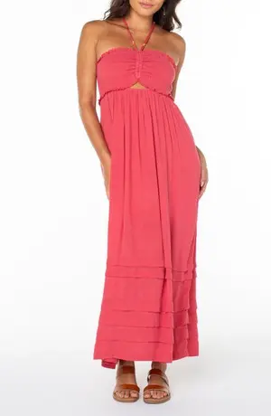 Roxy Saltwater Sweetness Convertible Maxi Dress - Holly Berry