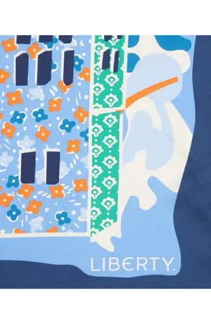 Liberty Tudor Patchwork Silk Square Scarf - Navy
