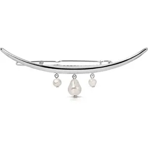 Ettika Mermaid Imitation Pearl Barrette - Silver