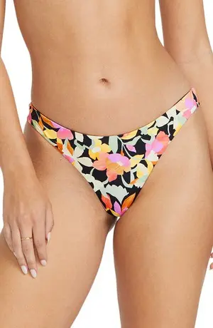 BILLABONG Faith In Flowers Tanga Bikini Bottoms - Black Multi