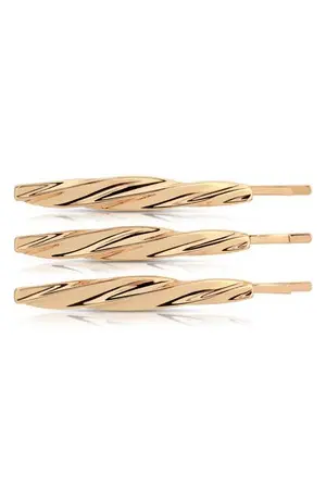Ettika 3-pack Twisted Barrettes - Gold