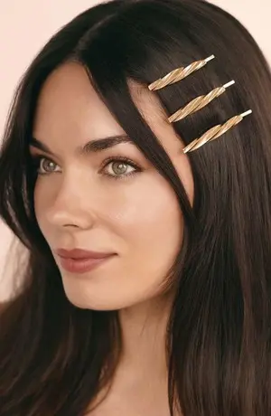 Ettika 3-pack Twisted Barrettes - Gold