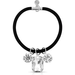 Ettika Crystal Dangle Hair Tie - Silver