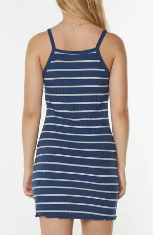 Roxy Ribbed Tank Mini Dress - Sargasso Sea Sailing Stripe