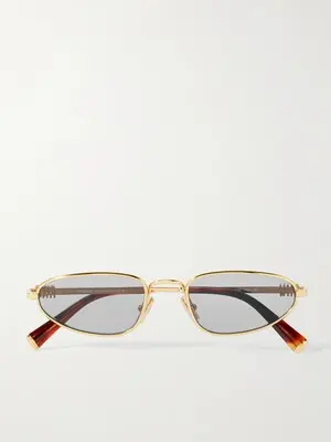 Miu Miu Oval-frame Sunglasses - Gold