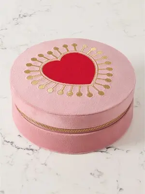 L’ATELIER NAWBAR Sacred Heart Large Velvet Jewelry Box - Pink
