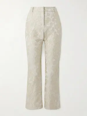 La DoubleJ 24/7 Cropped Brocade Bootcut Pants