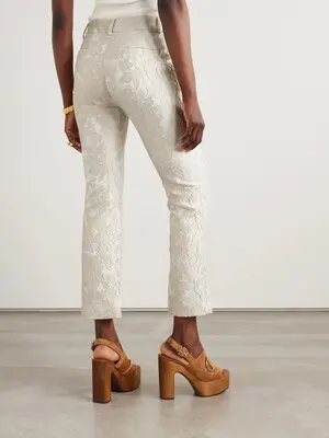 La DoubleJ 24/7 Cropped Brocade Bootcut Pants
